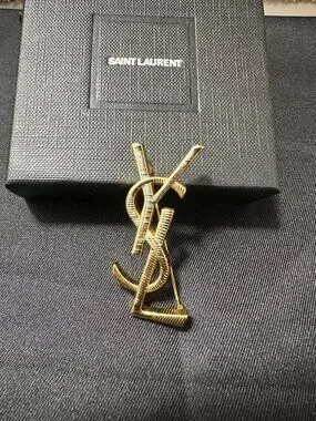 Yves Saint Laurent | Jewelry | Saint Laurent Iconic Ysl Logo Pin | Poshmark
